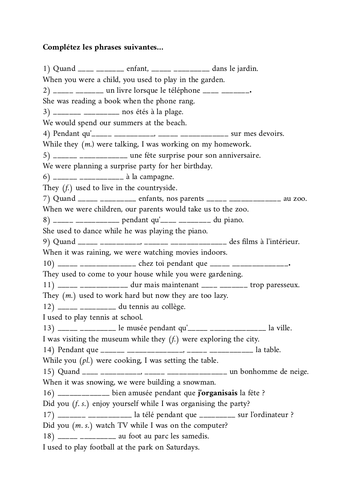 The Imperfect Tense in French / L'imparfait - Complete Guide | Teaching ...