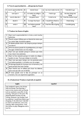 Spanish GCSE Past Tense - Hobbies & Free Time | Teaching Resources