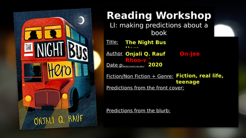 Night Bus Hero Active Literacy Novel Study | Teaching Resources