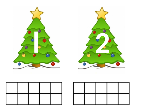 Christmas Tree Tens Frame Activity | Teaching Resources