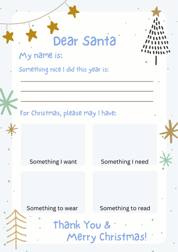 Letter with Drawings to Santa | Teaching Resources