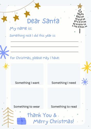 Letter with Drawings to Santa | Teaching Resources
