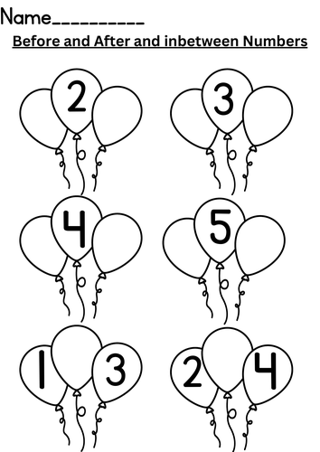 before, after and inbetween 1-5 | Teaching Resources