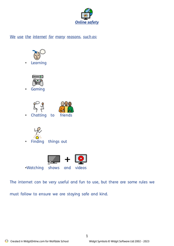 SEN online safety social story | Teaching Resources