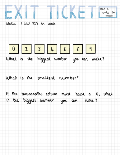 White Rose Maths Year 6 Place Value Exit Tickets | Teaching Resources