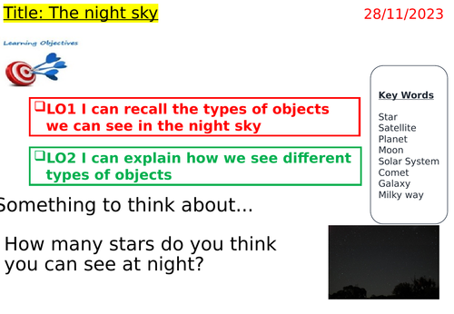 The night sky for KS3 Science | Teaching Resources