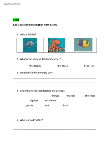 Tiddler Guided Reading lesson Retrieval (VIPERS) | Teaching Resources