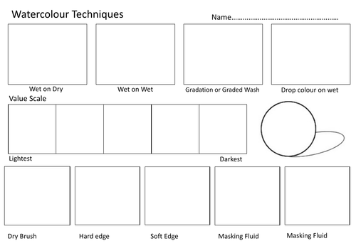 Watercolour worksheet | Teaching Resources