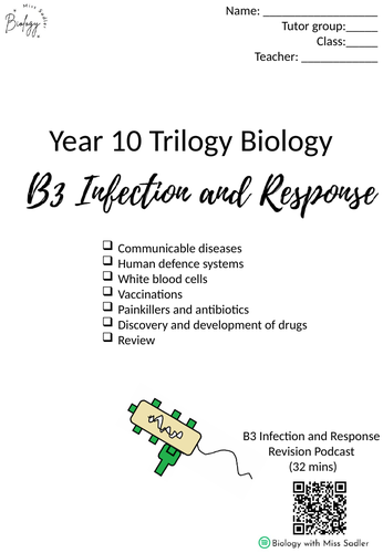 AQA B3 Infection and Response Trilogy Biology GCSE (7 lessons) | Teaching Resources