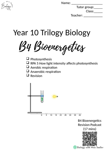AQA B4 Bioenergetics Trilogy Biology GCSE (7 lessons) | Teaching Resources
