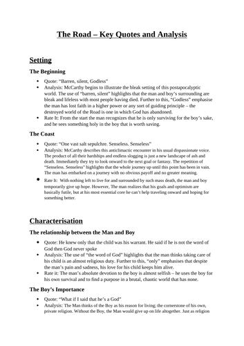 The Road Critical Essay Unit | Teaching Resources