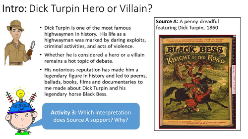 KS2 Card Sort: Dick Turpin - Hero or Villain? | Teaching Resources