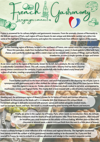 French Gastronomy - CfW - Languages connect us | Teaching Resources