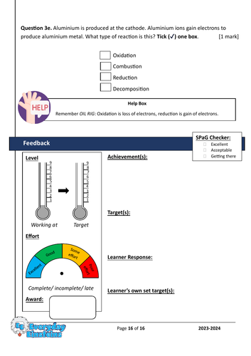 THE Ultimate Taskbook: GCSE Chemistry Electrolysis of molten ionic ...