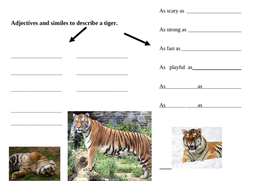 Poetry using similes and adjectives | Teaching Resources