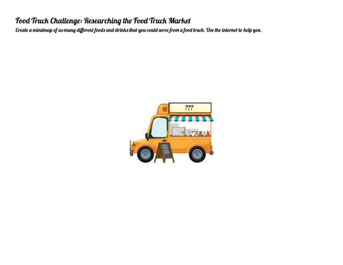 Business Enterprise Design a Food Truck Challenge Activity | Teaching ...