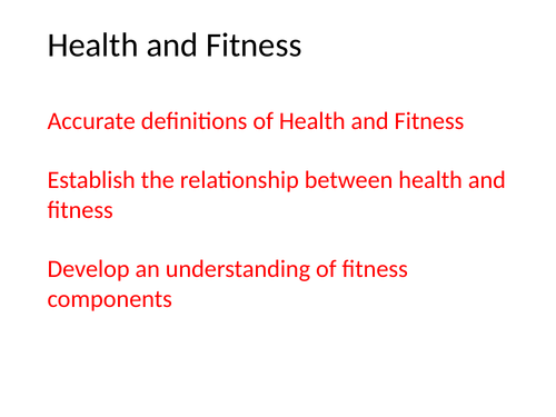 AQA GCSE PE: Intro to Health and Fitness PP and student Booklet ...