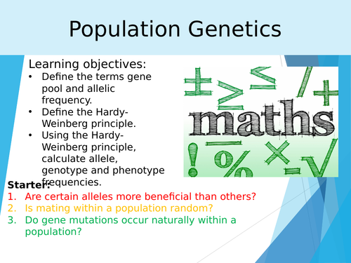 AQA A Level Biology 18.1 Population Genetics | Teaching Resources