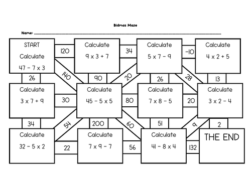 Navigate The World Of BIDMAS With Fun And Educational Mazes | Teaching ...