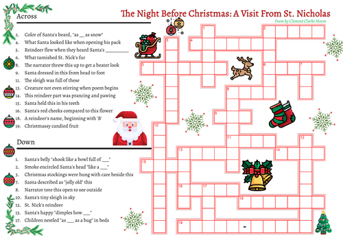 Night Before Christmas Poem Comprehension | Teaching Resources