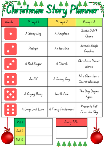 Christmas Story Dice Challenge | Teaching Resources