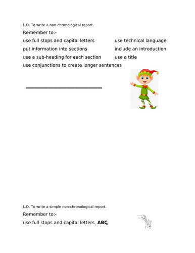 Non Chronological Report Writing - The North Pole Elf - Years 2/3 ...