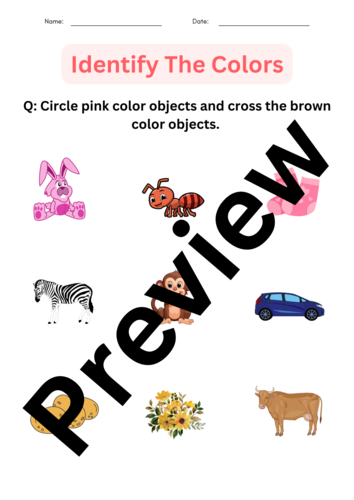 Printable Color Identification - Matching Colors Worksheets for ...