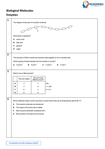 CIE 0610 Biology Worksheet - Chapter 1, 2, 3, 4 and 5 | Teaching Resources