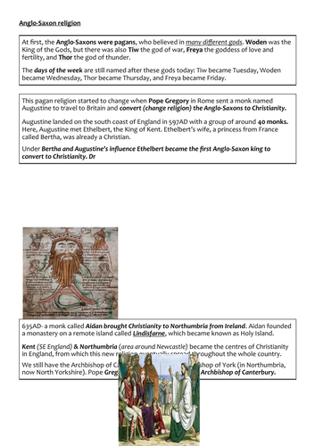 Anglo Saxon religion | Teaching Resources