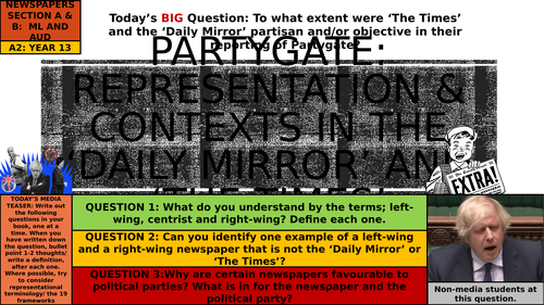 EDUQAS 2024 ONWARDS A2 COMP 1, PARTYGATE: REP & CONTEXTS IN 'THE TIMES ...