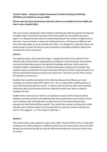 AQA Step Up to English: Component 2 DYSTOPIA *NEW from 2024* | Teaching ...