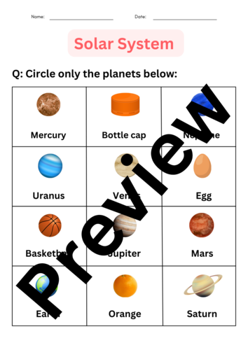 Printable Preschool Solar System Worksheets for Kindergarten | Teaching ...