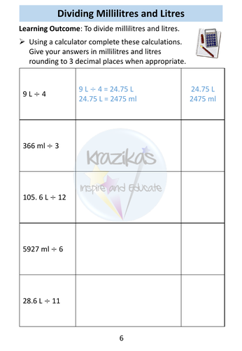 Volume and Capacity Workbook - Level 1 Functional Skills Maths ...