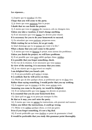 The Subjunctive in French / Le subjonctif - Complete Guide | Teaching ...