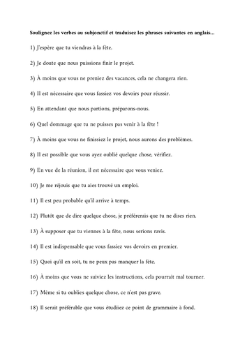 The Subjunctive in French / Le subjonctif - Complete Guide | Teaching ...