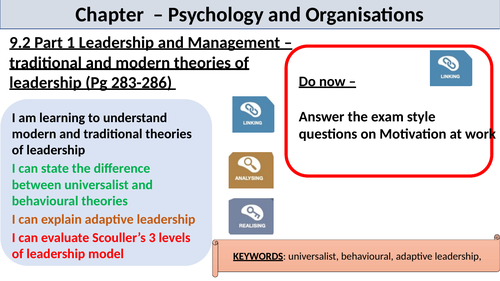 CIE - Psychology and Organisation - Leadership and Management ...