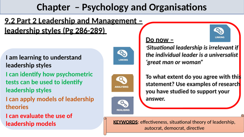 CIE - Psychology and Organisation - Leadership and Management ...