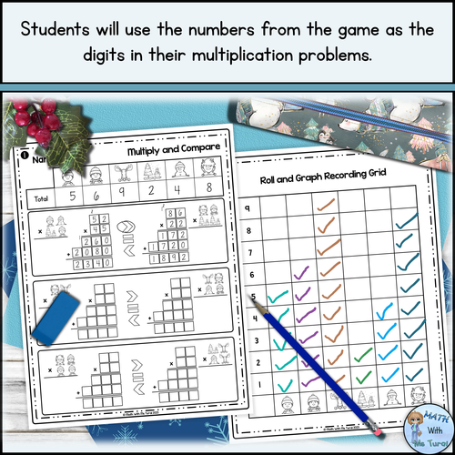 Winter Multi-Digit Multiplication and Division Roll and Graph Game ...