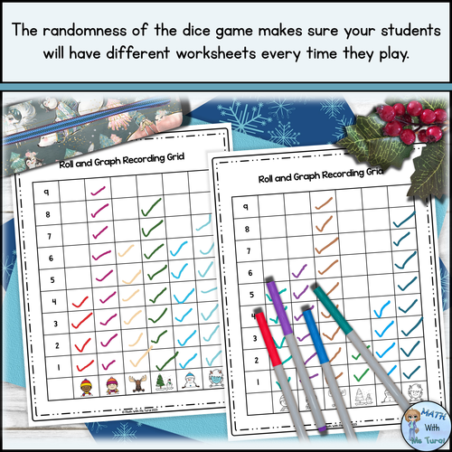 Winter Multi-Digit Multiplication and Division Roll and Graph Game ...
