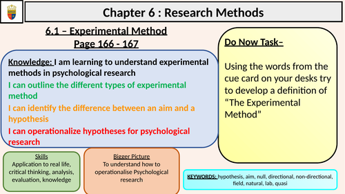AQA A Level Psychology - Research Methods - Experimental Method ... AQA A Level Psychology - Research Methods - Experimental Method ...