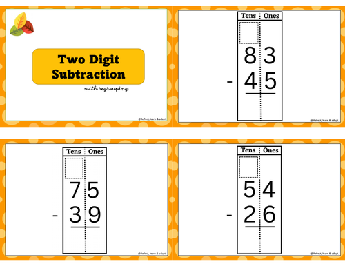 Two Digit Subtraction with regrouping | Adaptive Math Fact Fluency ...