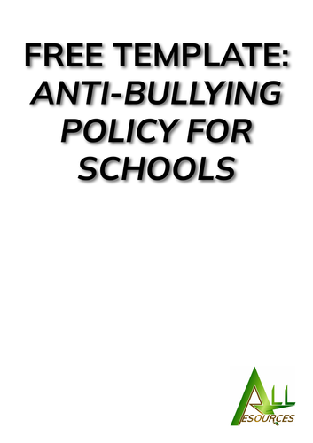 School Anti-Bullying Policy Template (free resource) | Teaching Resources