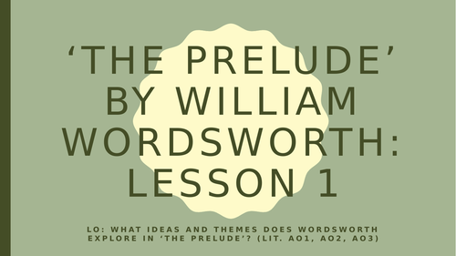 The Prelude by William Wordsworth | Teaching Resources
