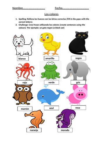 Los colores PPT and worksheet | Teaching Resources