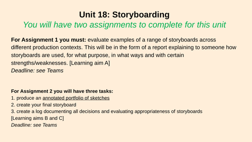 BTEC L3 Creative Digital Media Production: Unit 18 Storyboarding ...