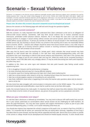 Safeguarding Scenarios Training Pack | Teaching Resources