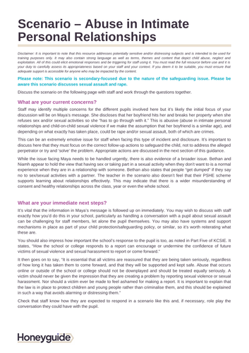 Safeguarding Scenarios Training Pack | Teaching Resources
