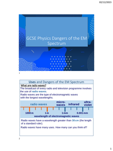 GCSE Physics Dangers and Uses of Electromagnetic Radiation | Teaching ...