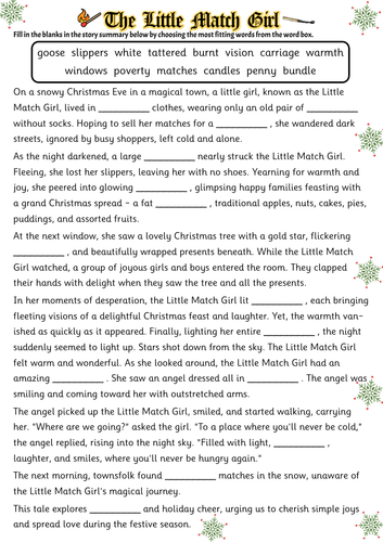 Little Match Girl Christmas Story | Teaching Resources
