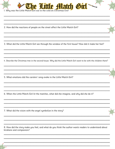 Little Match Girl Christmas Story | Teaching Resources